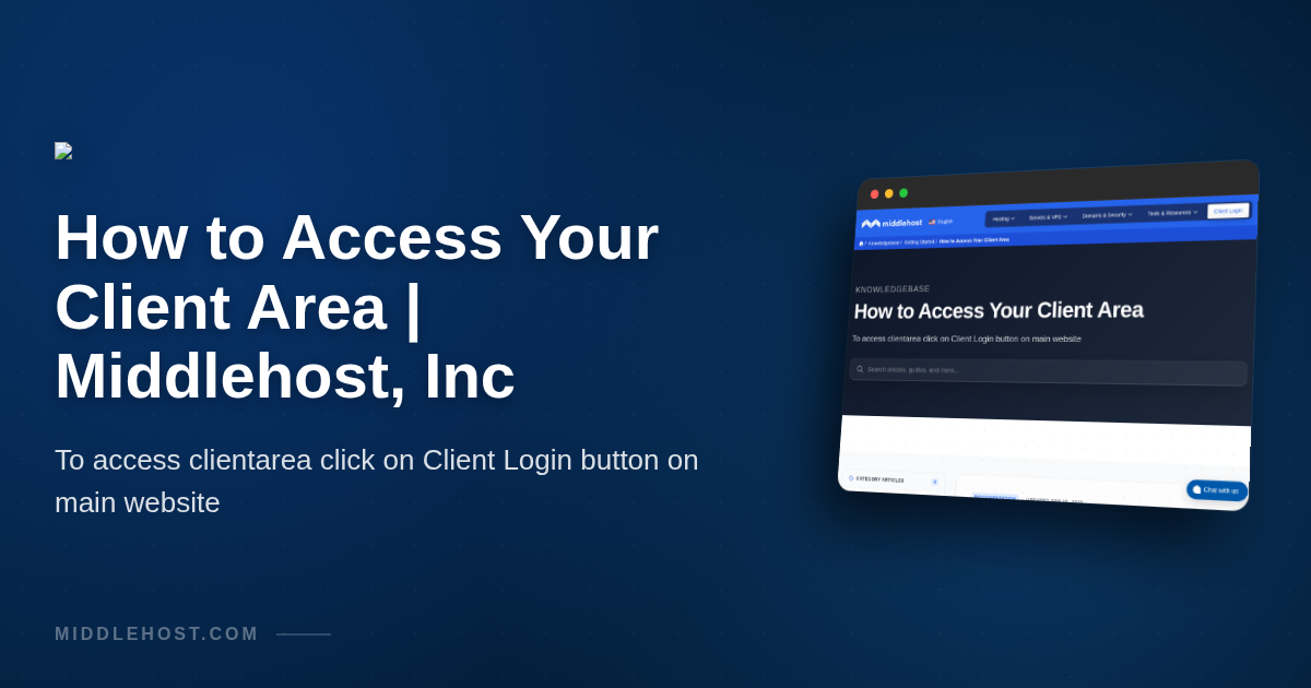 How to Access Your Client Area | Middlehost, Inc