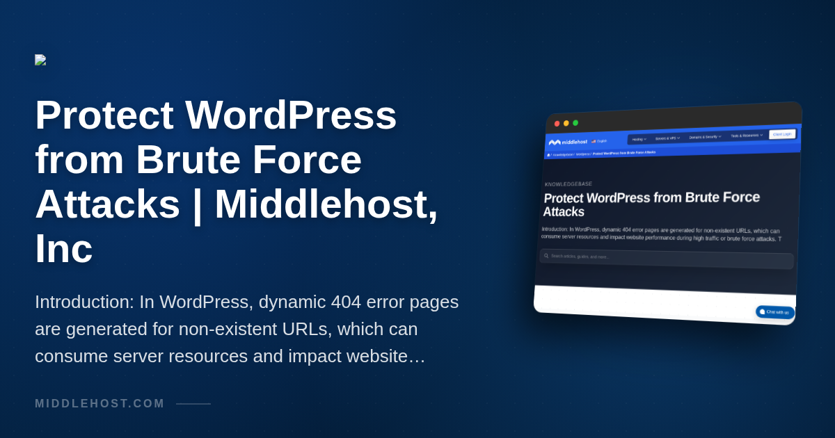 Protect WordPress from Brute Force Attacks | Middlehost, Inc